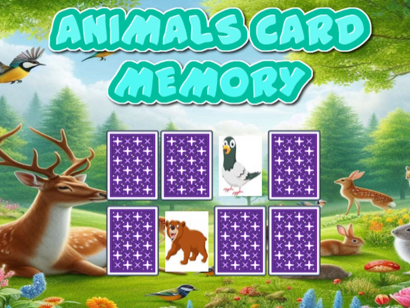 Animal cards memory 🕹️ Luaj online në SGameS