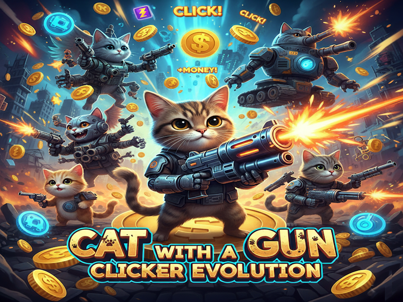 Macja me një evolucion të klikuesit të armës 🕹️ Luaj online në SGameS